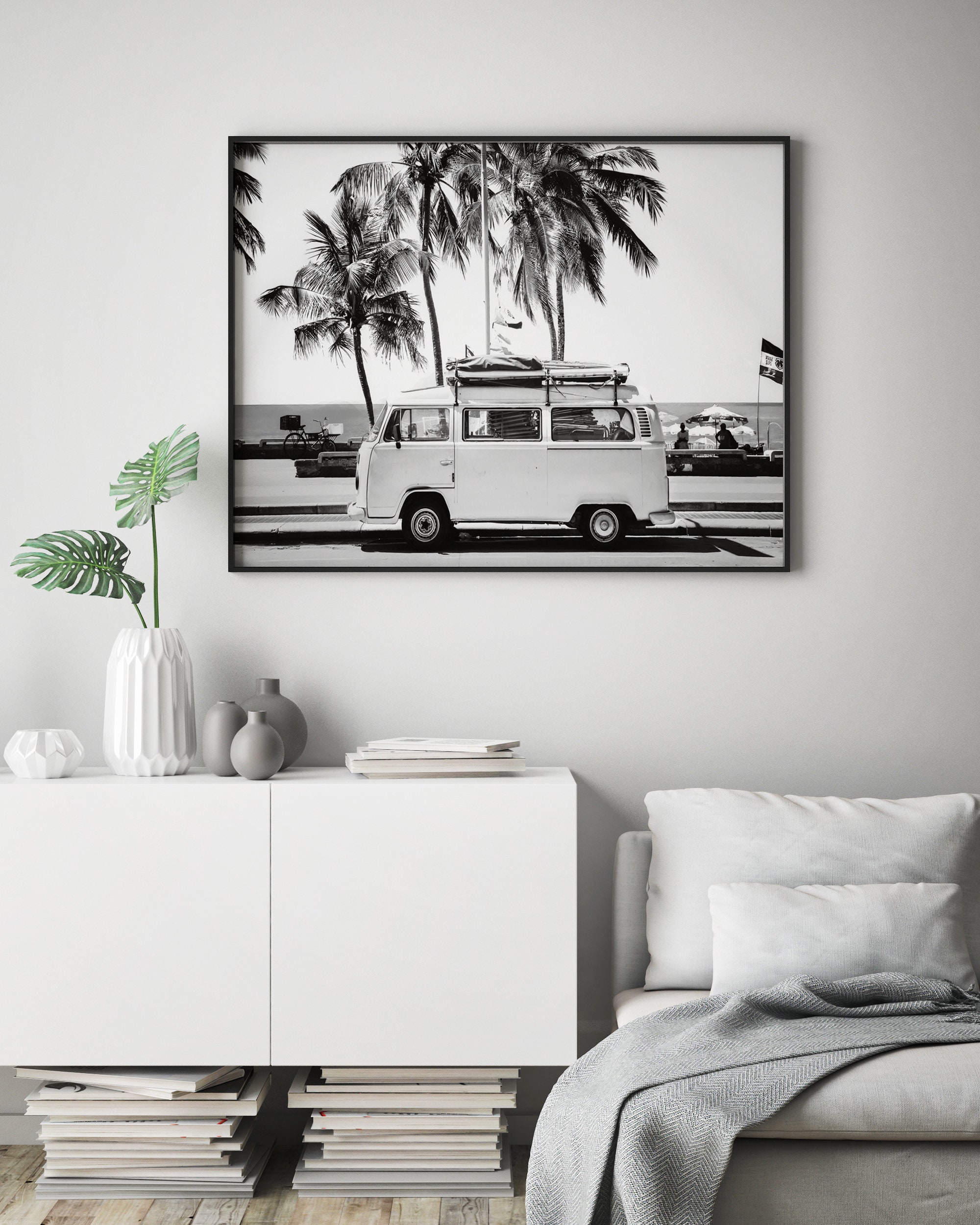 Camper Van Beach Print Surf Art Hipster Print Surf Van Print | Etsy