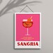 Sangria Poster Print, Cocktail Wall Art Print, Alcohol Print, Cocktail ...