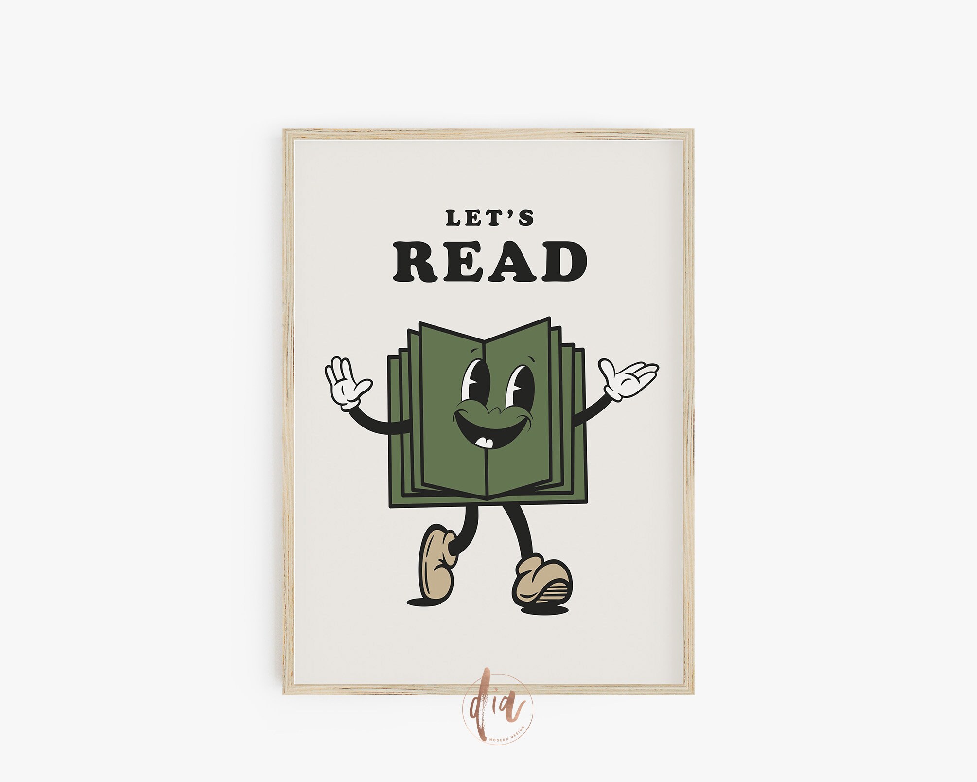 Let's Read Downloadable Art, Classroom Wall Art, Retro Reading Poster ...