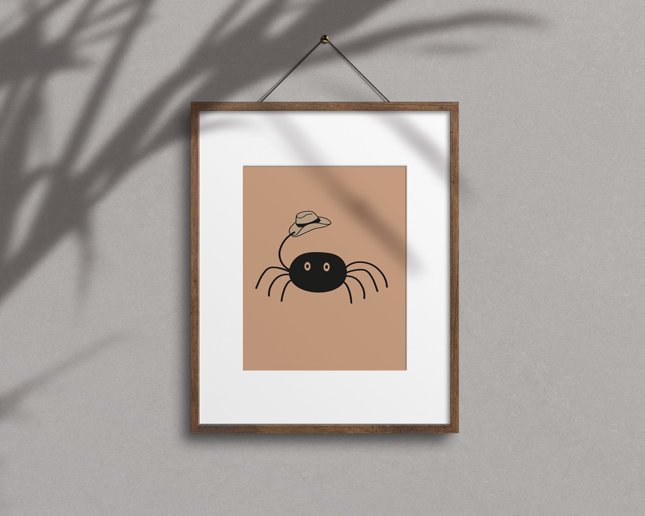 Spider Print, Halloween Printable, Spider W Cowboy Hat, Western Themed ...