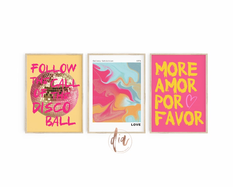Trendy Gallery Wall Set 0f 17 Prints, Preppy Posters, Pink DIGITAL ...
