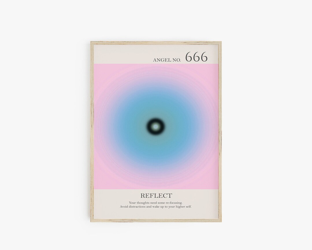 Angel Number 666, Gradient Poster, Indie Room Decor, Spiritual Wall Art ...