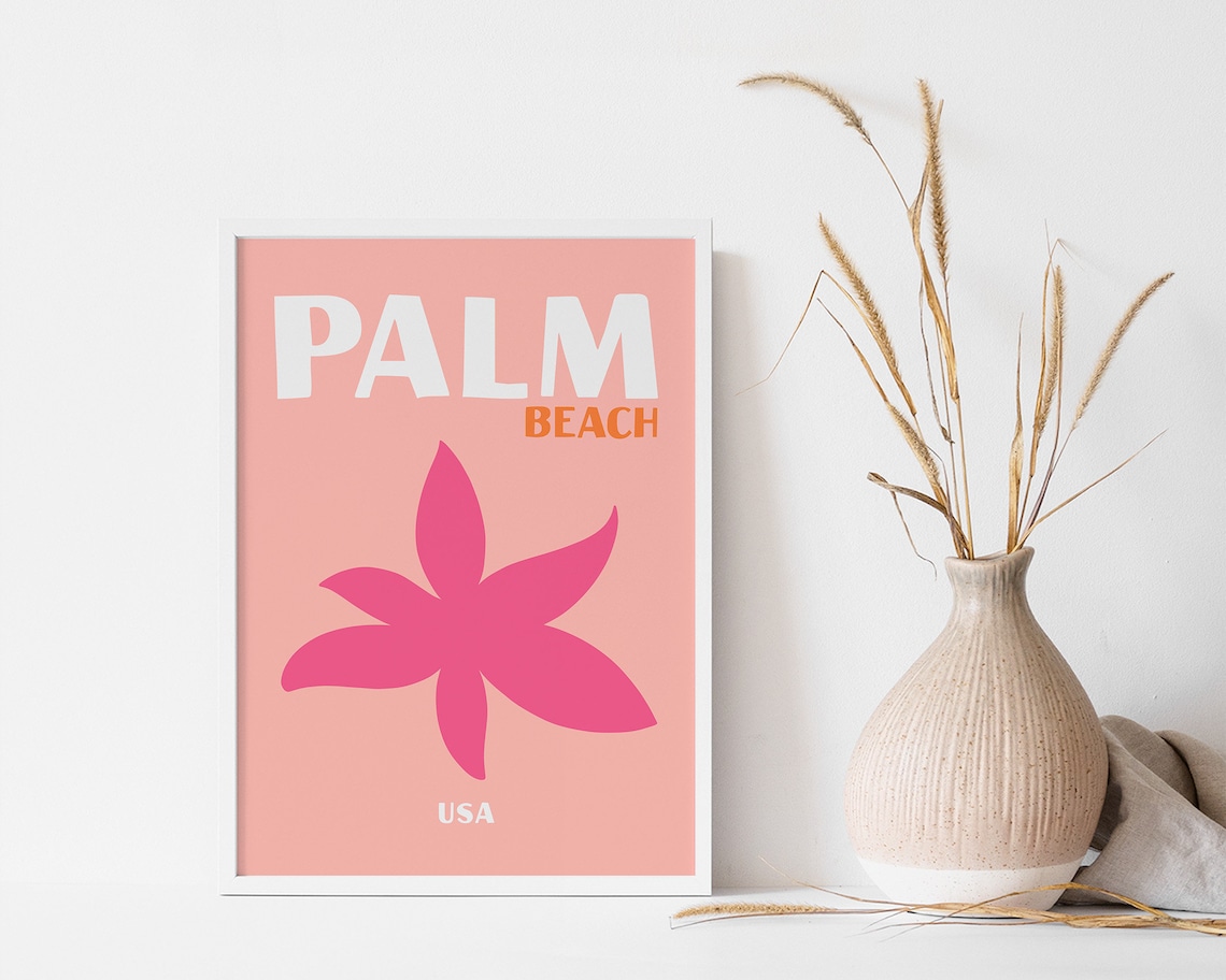 Palm Beach Print, Preppy Room Decor, Travel Poster, Preppy Wall Art ...