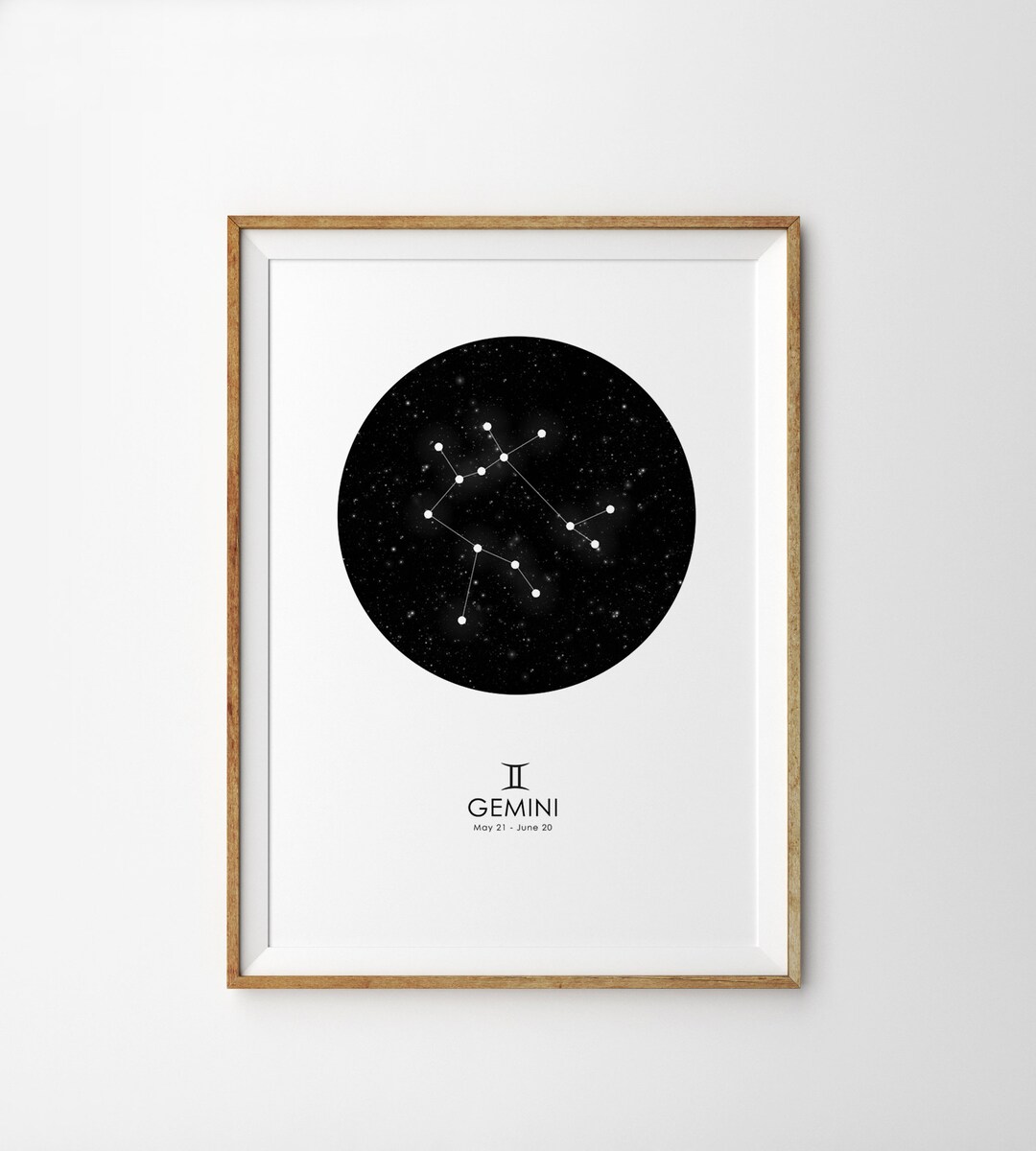 Gemini Print Gemini Zodiac Print Constellation Print Star Map Print ...