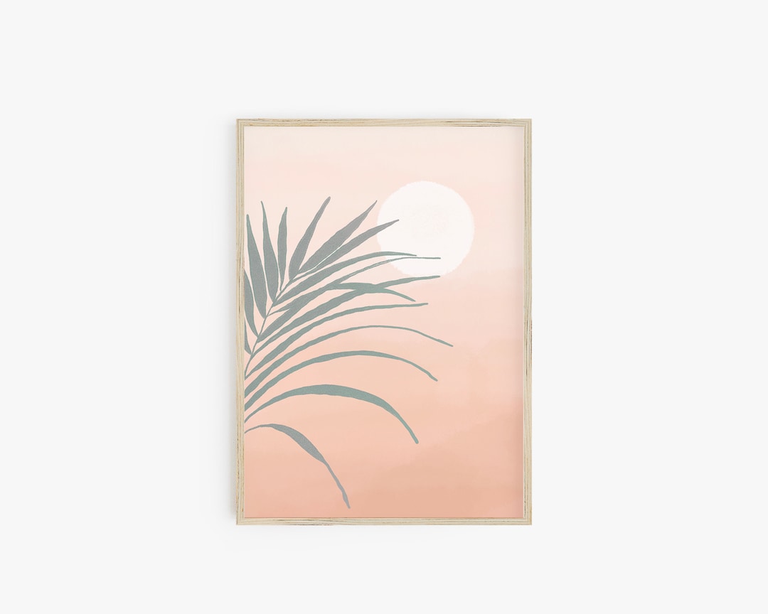 Boho Palms Print, Abstract Botanical, Tropical Boho Print, Palm Sun ...