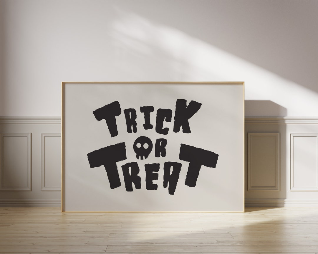 Halloween Printable Sign, Trick or Treat Digital Download, Downloadable ...