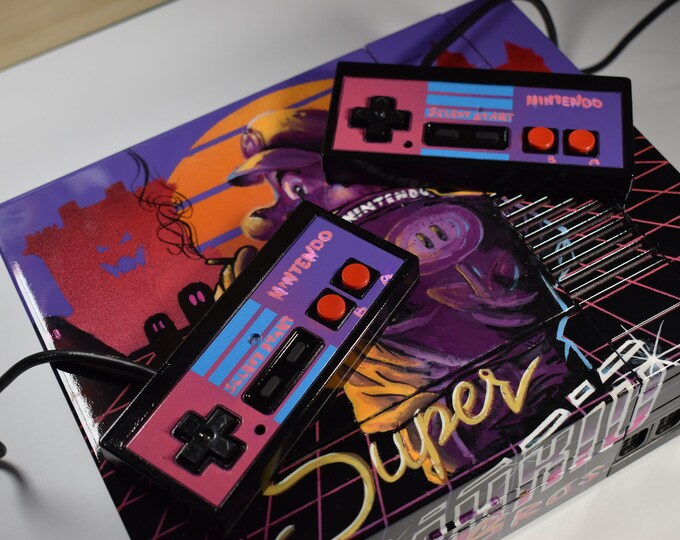 Cyberpunk Mario Themed Custom Painted NES Video Game Console - Etsy