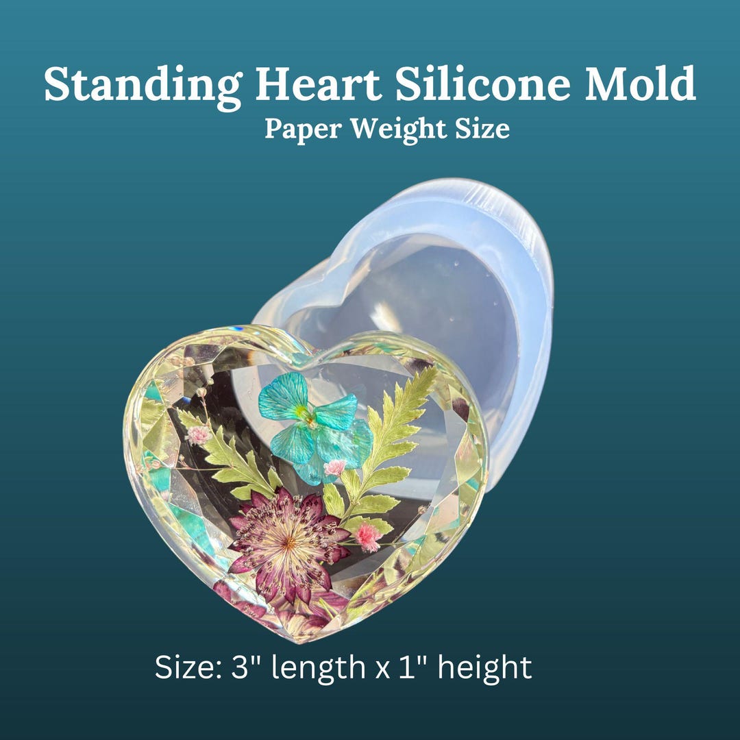 Heart Shape Paper Weight Silicone Mold, Heart Silicone Mold, Paper ...