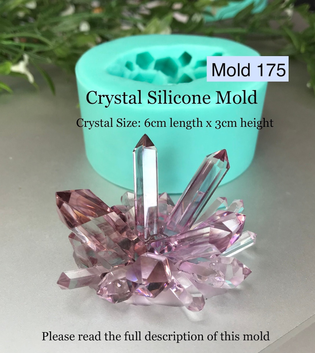 Shiny Crystal Cluster Silicone Mold, Classique Mold 175, Resin Crystal ...