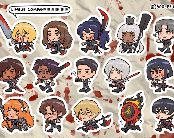Limbus Company Sticker Sheet LCB Don Quixote Rodion Hong Lu Outis ...