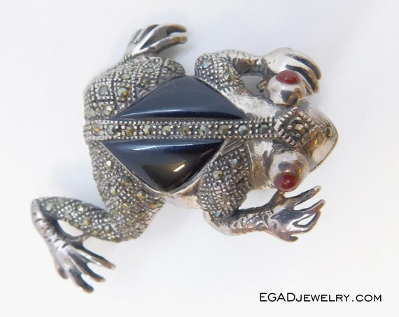 Vintage sterling silver frog - Gem