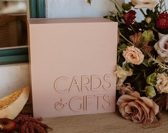 Beige Acrylic Card Box Matte Wedding Acrylic Box Cards and Gifts Box ...