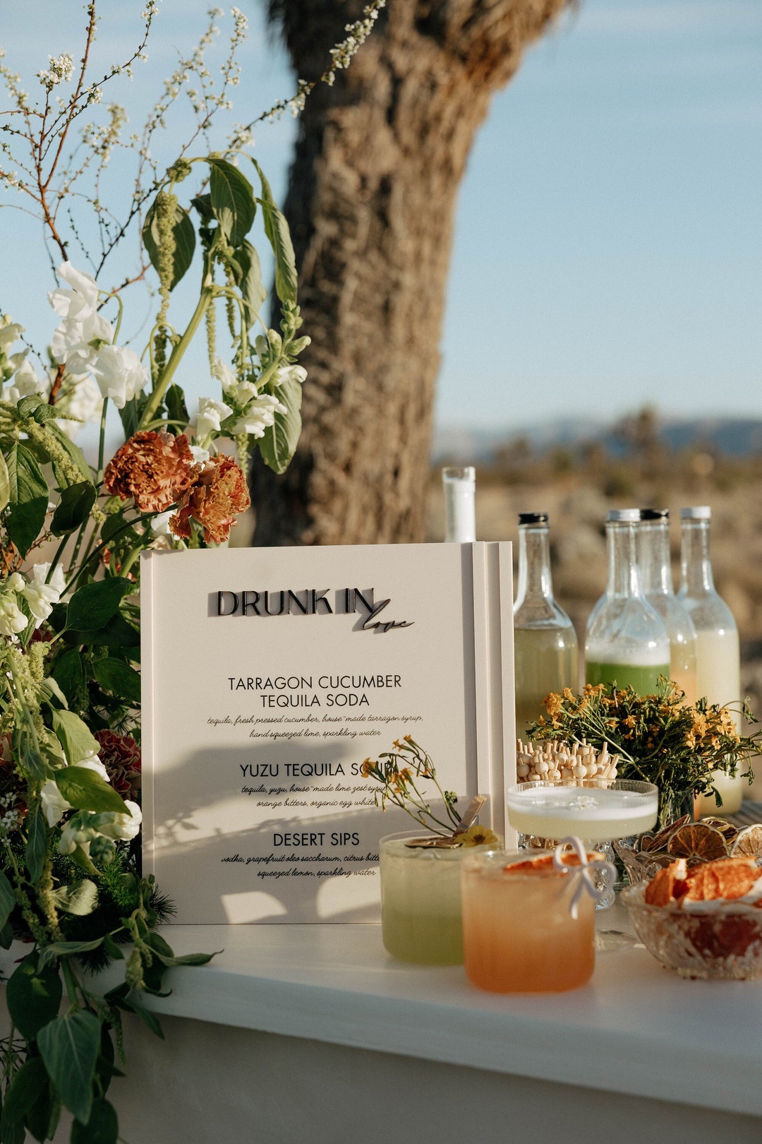 Fawn Cocktail Drink Menu | Minimalist Double Acrylic Menu | Wedding ...
