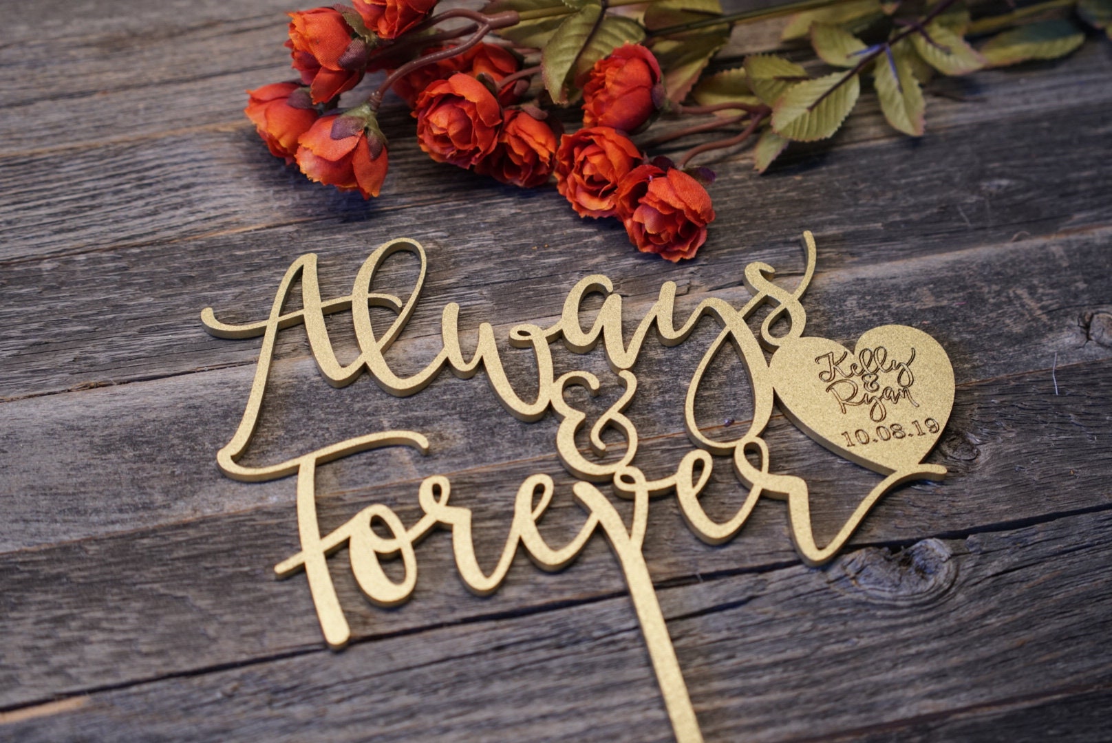 Personalized Wedding Cake Topper Always and Forever Topper | Etsy