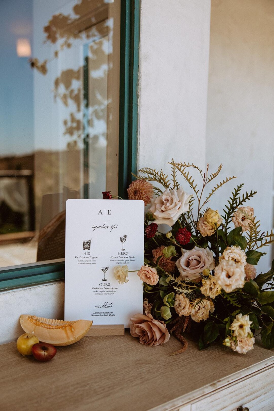 His and Hers Cocktail Drink Menu | Minimalist Acrylic Menu | Wedding ...