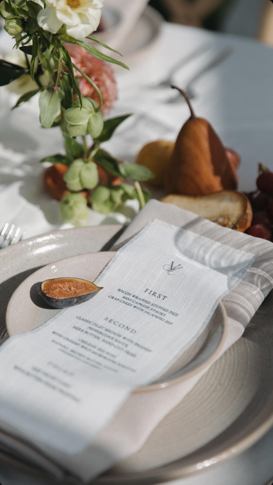 Custom Linen Wedding Menu | Wedding Fabric Menus | Fabric Printed Menus ...