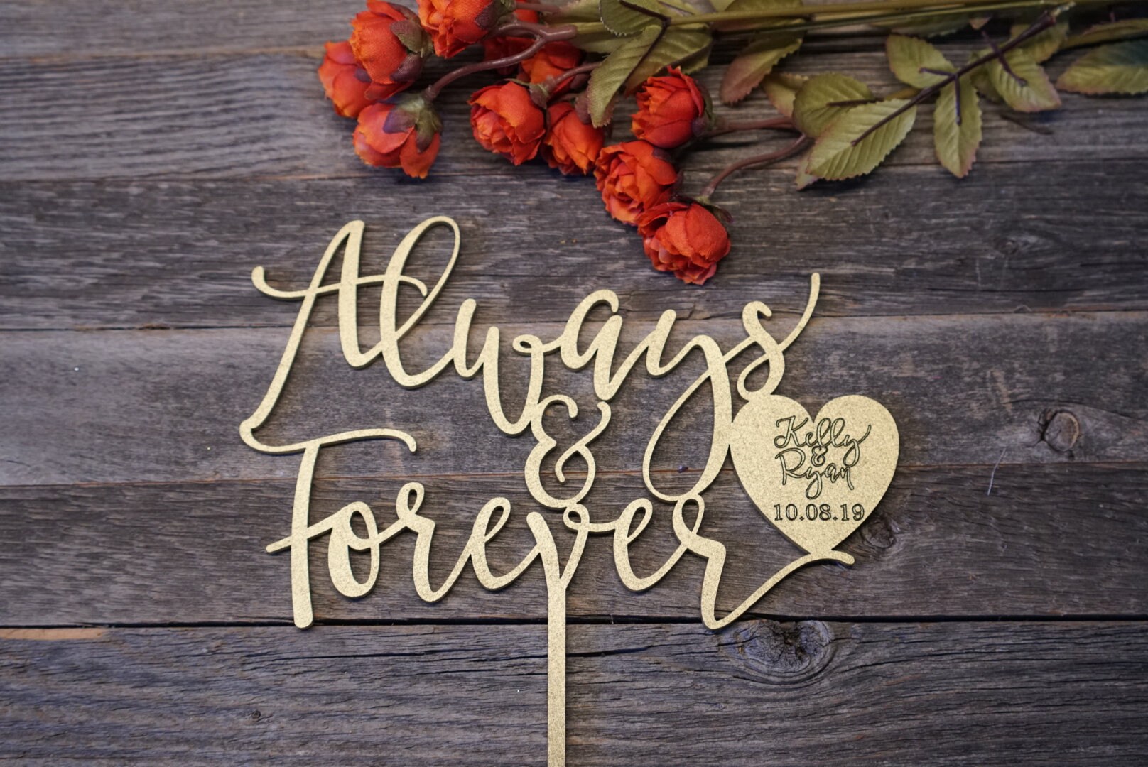 Personalized Wedding Cake Topper Always and Forever Topper | Etsy