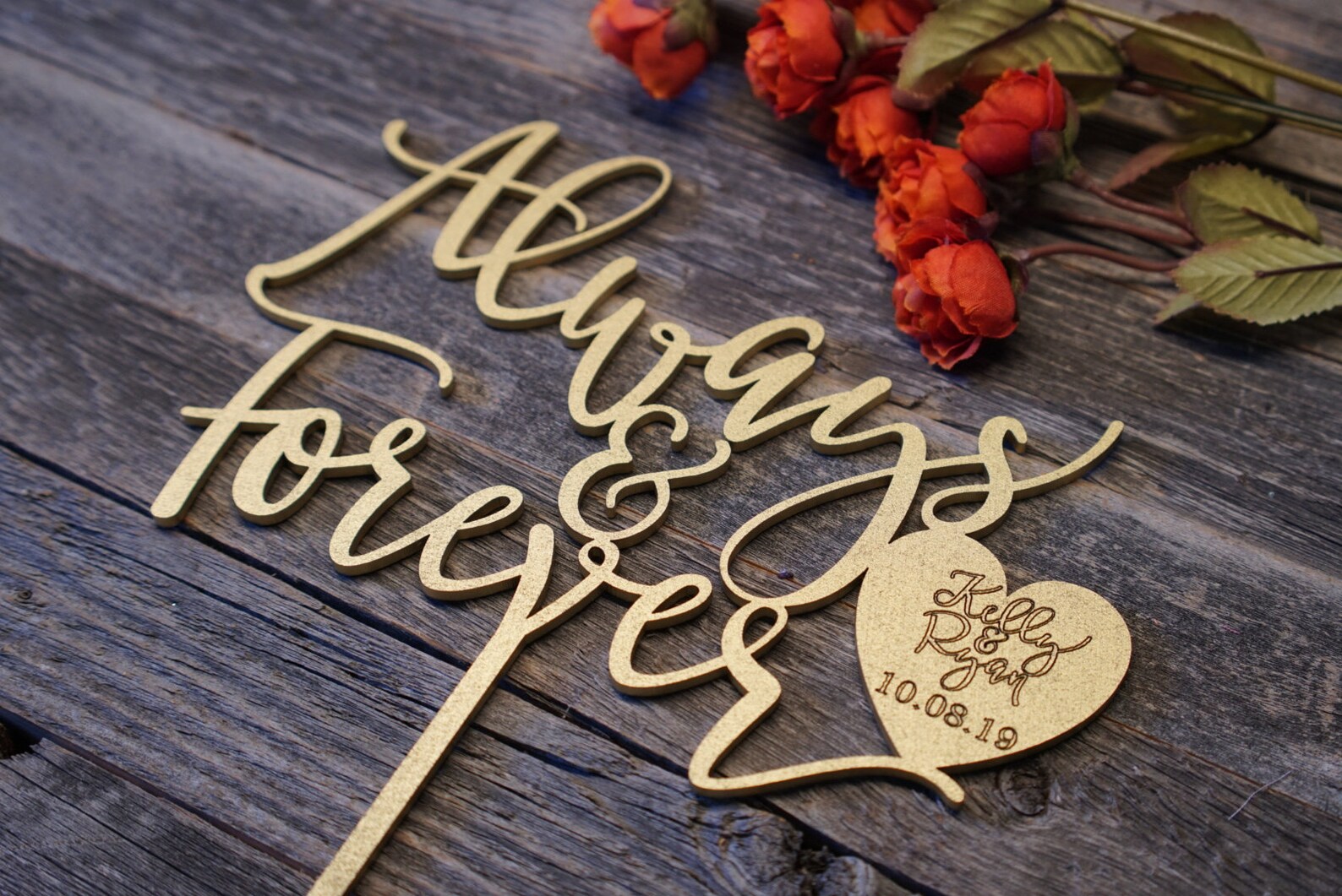 Personalized Wedding Cake Topper Always and Forever Topper - Etsy
