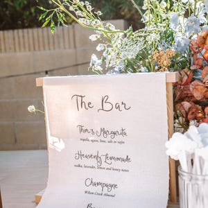 Clementine Linen Bar Menu | Cocktail Drink Menu | Customizable Wedding ...