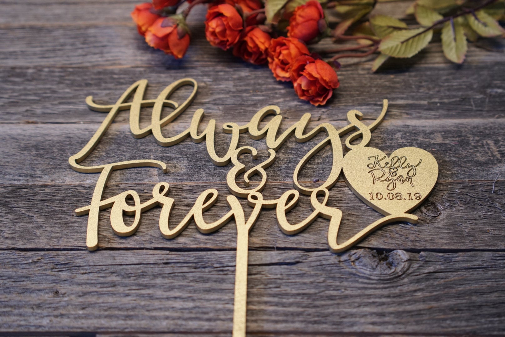 Personalized Wedding Cake Topper Always and Forever Topper | Etsy