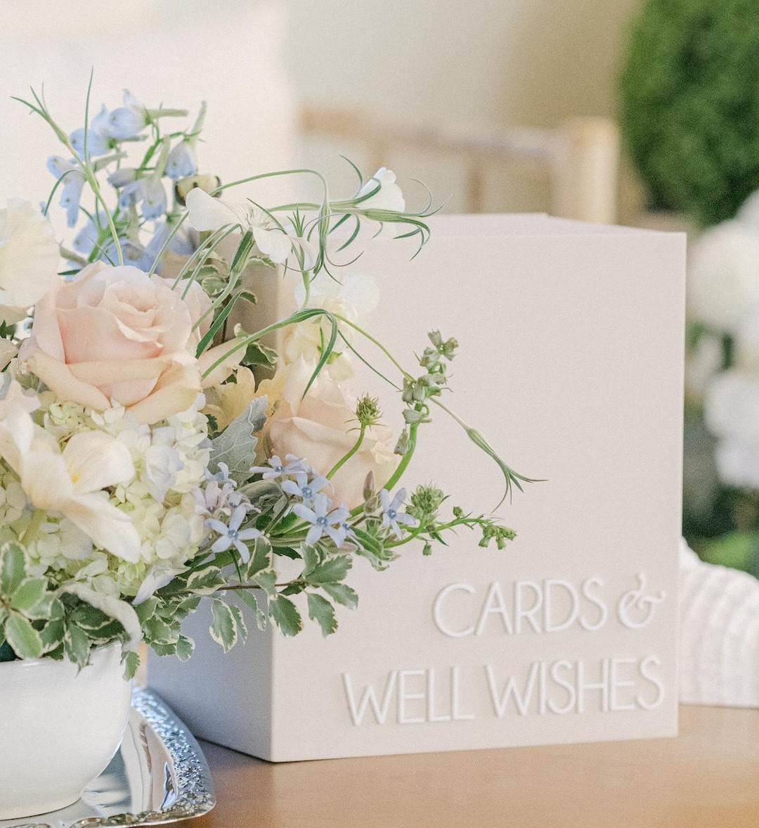 Beige Acrylic Card Box | Matte Wedding Acrylic Box | Cards and Well ...