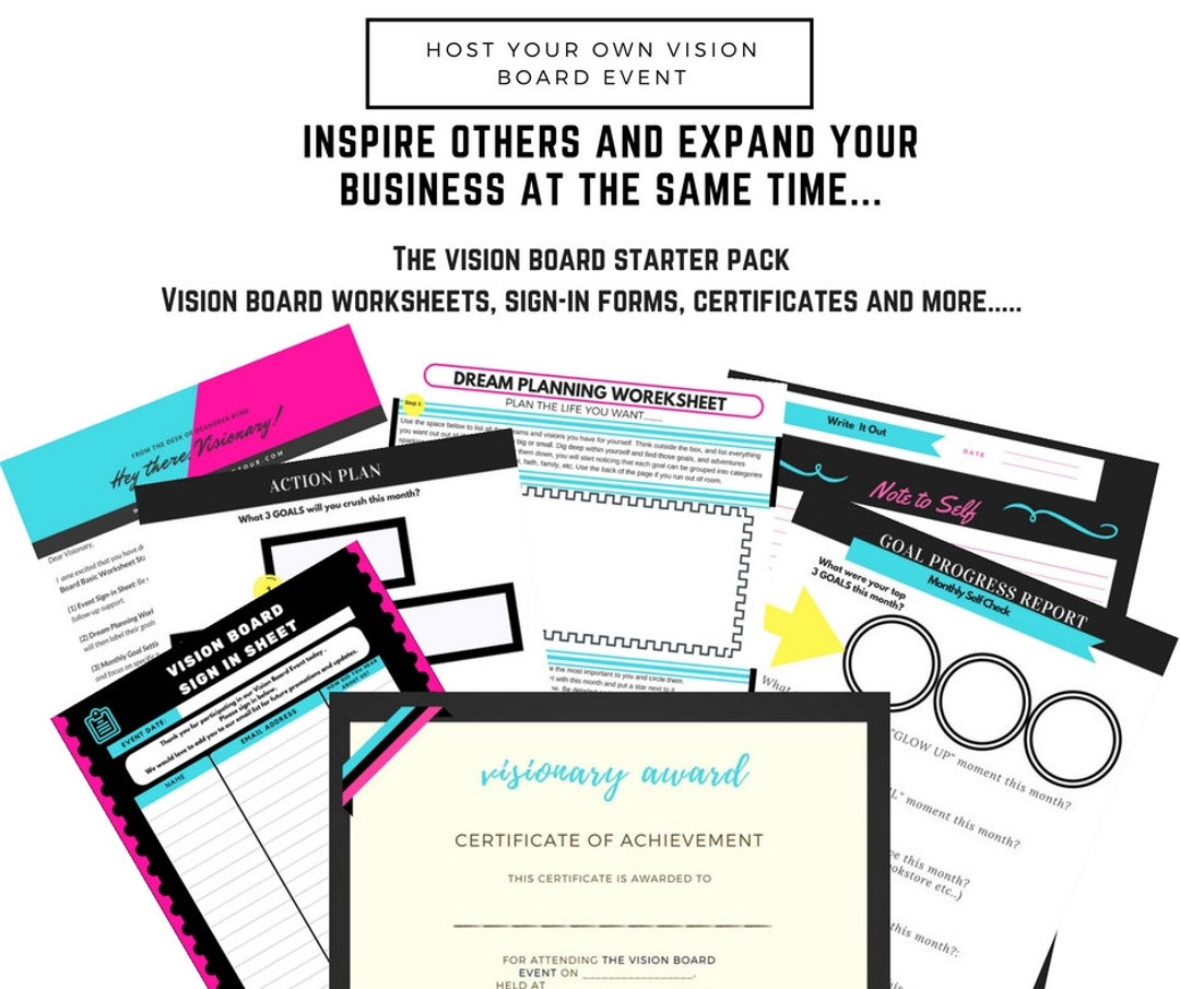Vision Board Planner Party Kit: Goal Planning Kit // Life - Etsy