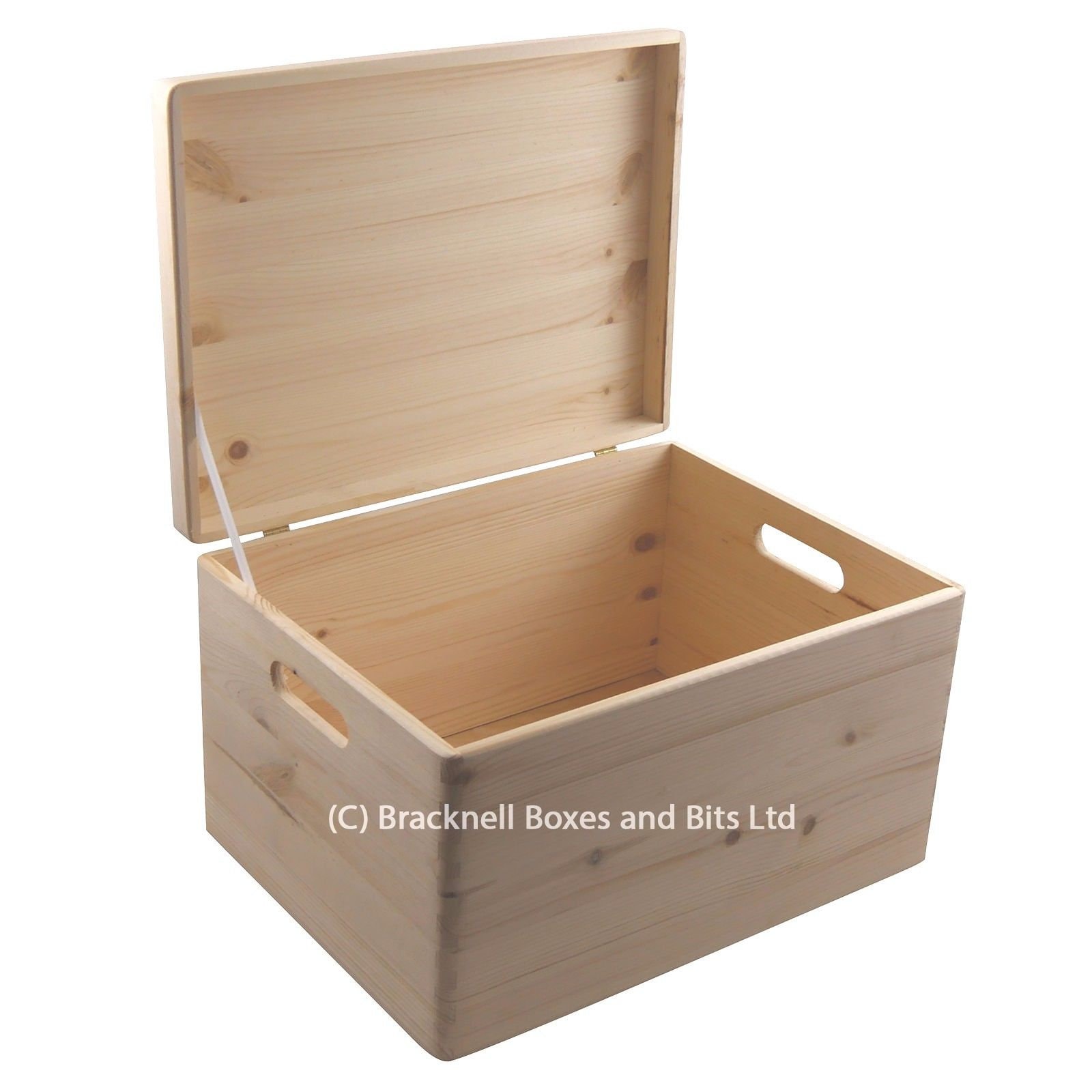 Pine Wooden Storage Chest With Handle Holes & Rounded Corners - Etsy