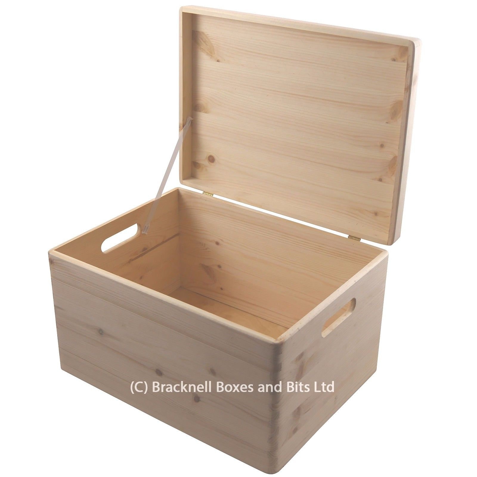 Pine Wooden Storage Chest With Handle Holes & Rounded Corners - Etsy