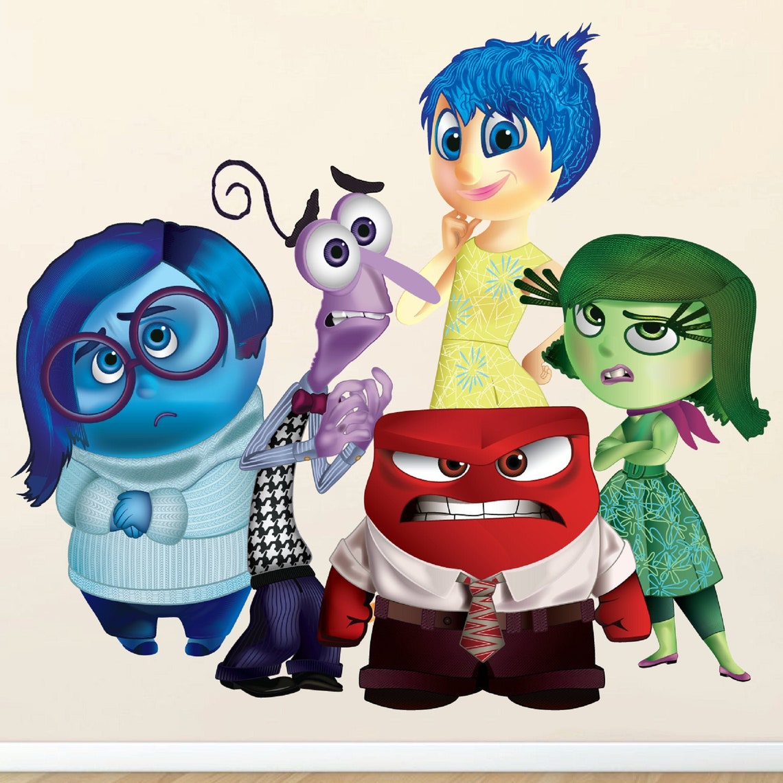 Inside Out Joy Sadness Anger Fear And Disgust Vinyl Home Wall Etsy