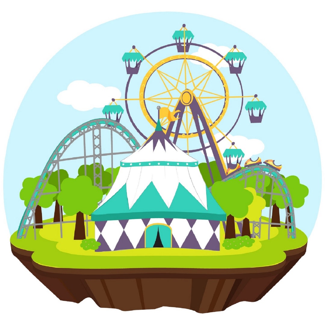 Home Art Amusement Park Carnival Rides Decor Design Wall Decal - Vinyl ...