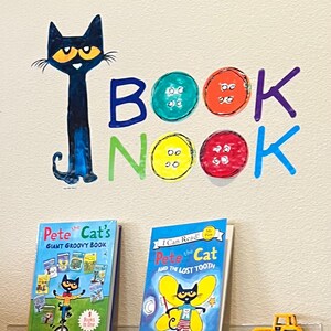 Pete the Cat Book Nook Decal - Reading Corner Wall Sticker | Groovy ...