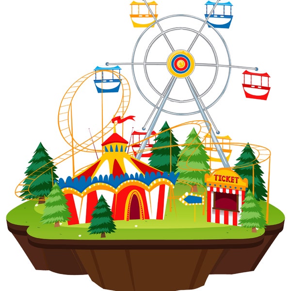 Amusement Park Wall Decal - Etsy