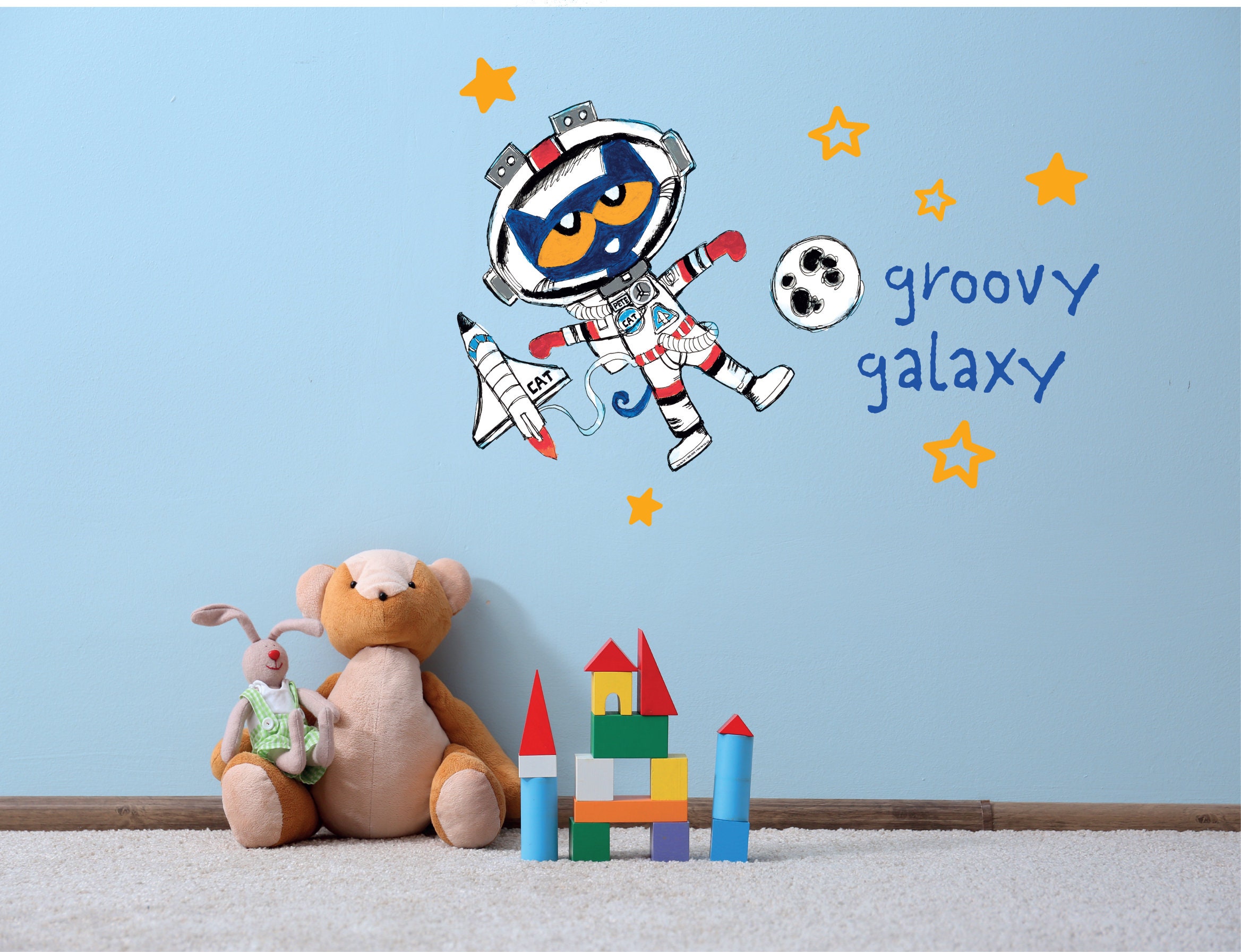 Pete the Cat Space Decal | Out of This World Kids Book Room Décor ...