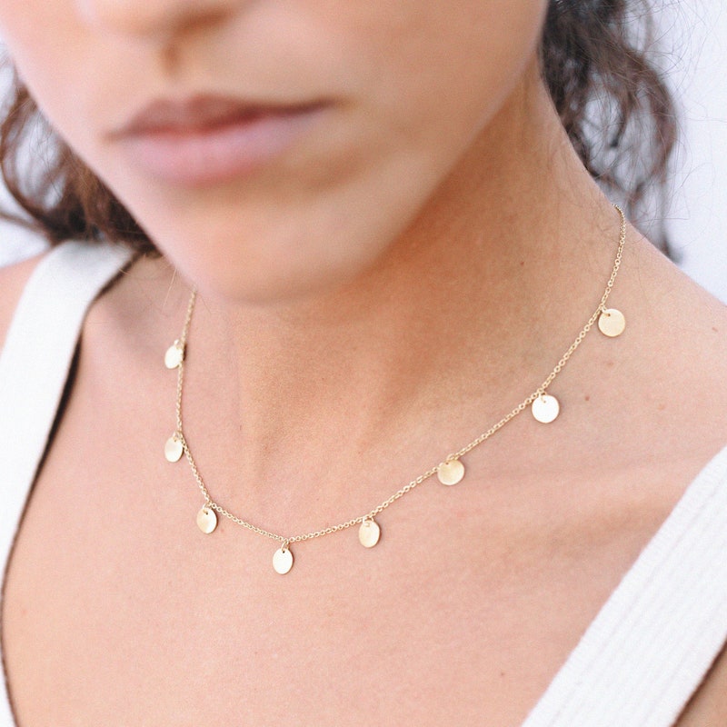 Brass Disc Necklace - Etsy
