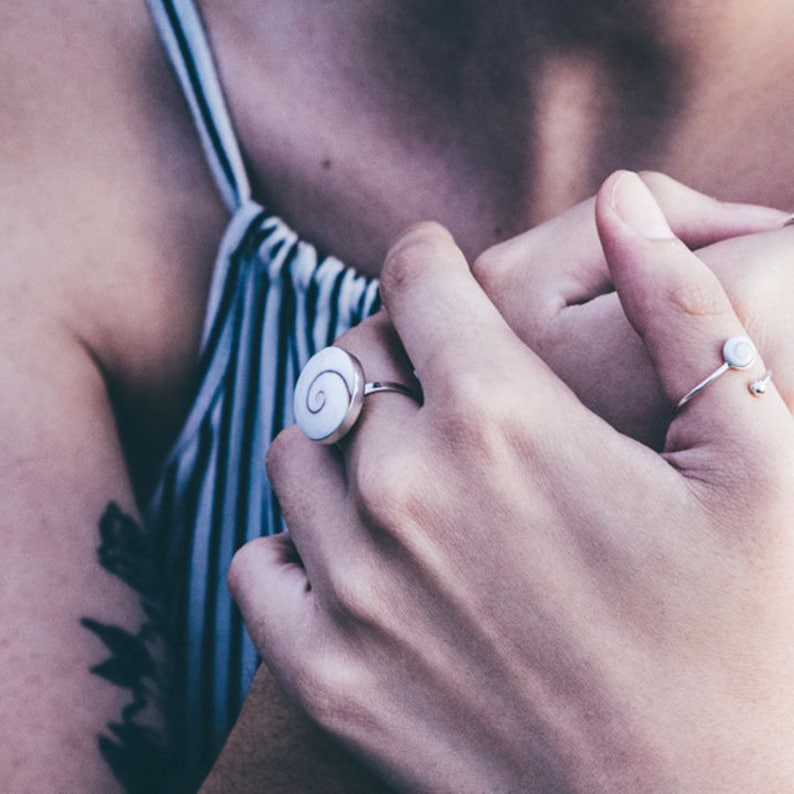Shell Ring Shiva Shell Ring Silver Rings for Women Eye of | Etsy