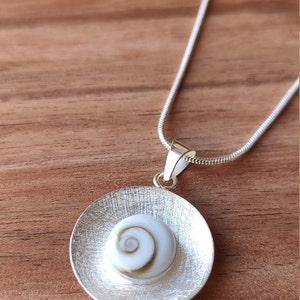 Shiva Pendant, Shell Necklace, Silver Handmade Necklace, Silver ...
