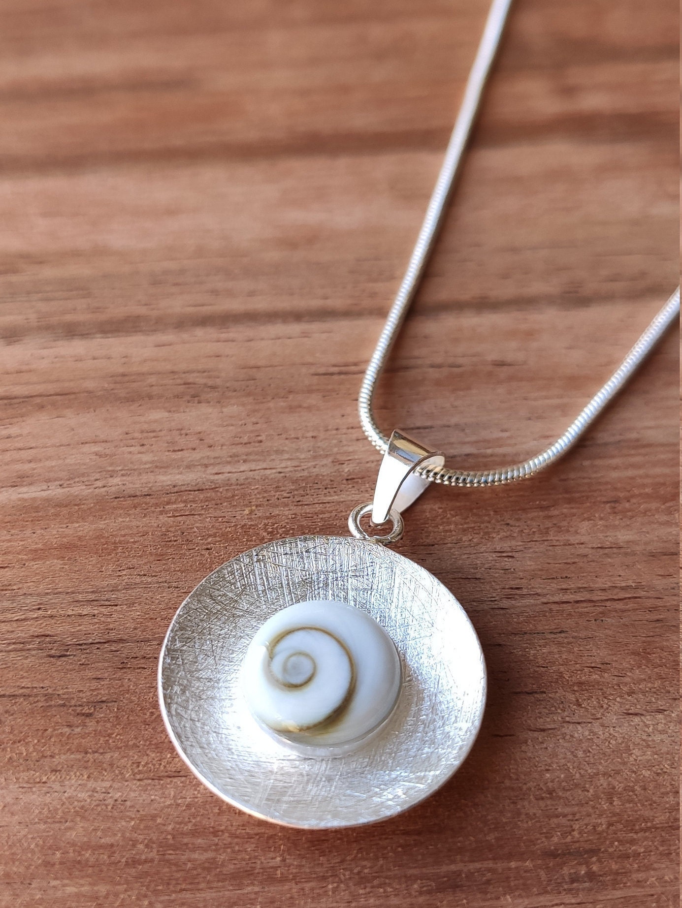 Shiva Pendant, Shell Necklace, Silver Handmade Necklace, Silver ...