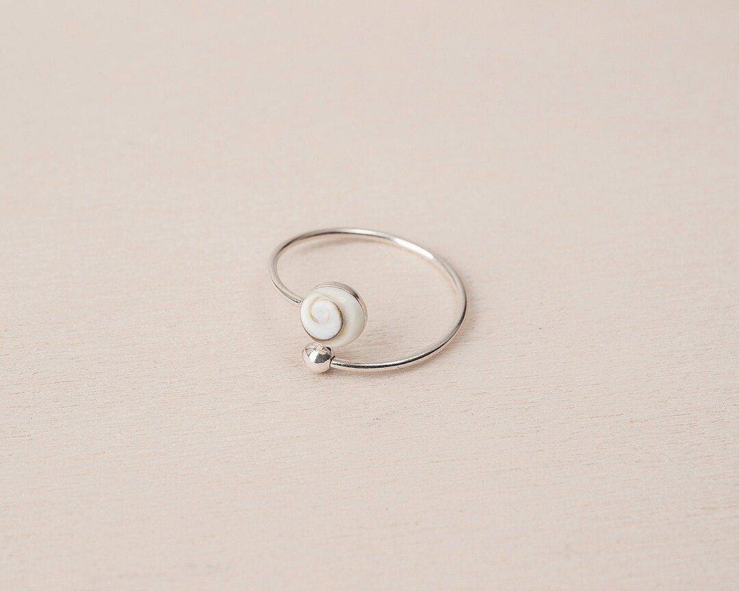 Tiny Stone Ring, Shiva Shell Ring, Seashell Ring, Silver Ring, Shiva ...