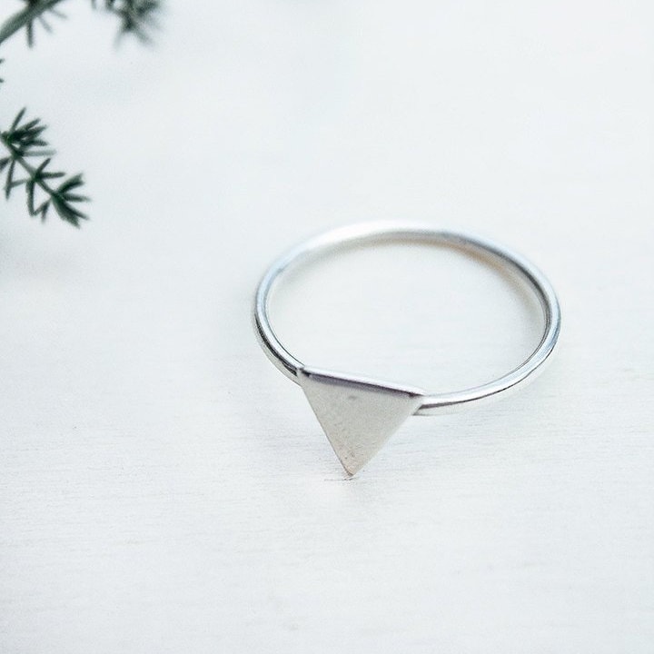 Triangle Ring, Silver Minimalist Ring, Boho Ring, Tiny Silver Ring ...
