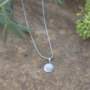 Shell Necklace, Silver Necklace, Seashell Pendant, Eye of Santa Lucia ...