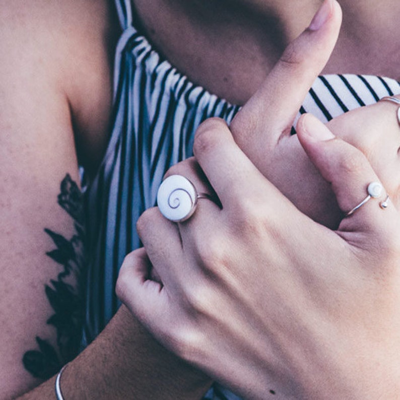 Shell Ring Shiva Shell Ring Silver Rings for Women Eye of | Etsy