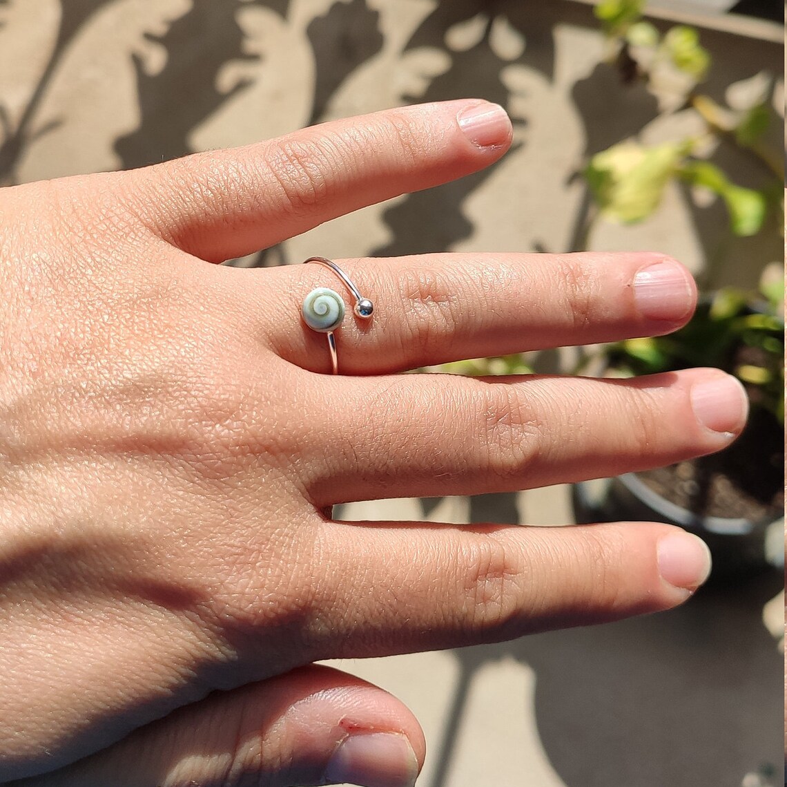 Tiny Stone Ring Shiva Shell Ring Seashell Ring Silver Ring | Etsy