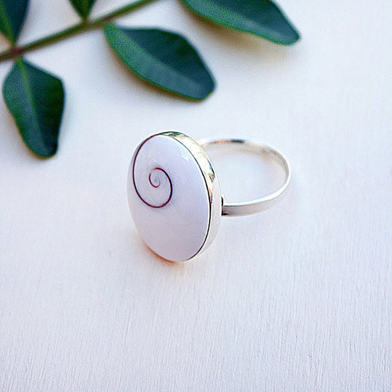Shell Ring Shiva Shell Ring Silver Rings for Women Eye of | Etsy