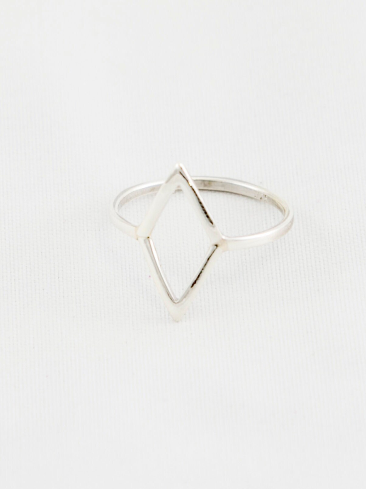 Diamond Shape Silver Ring Minimalist Silver Ring Rhomb | Etsy