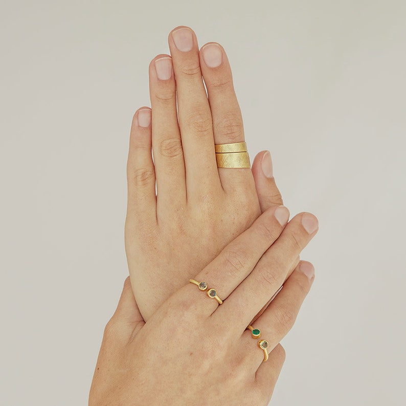 Dikke gouden ring gouden ringen voor vrouwen gehamerde - Etsy België