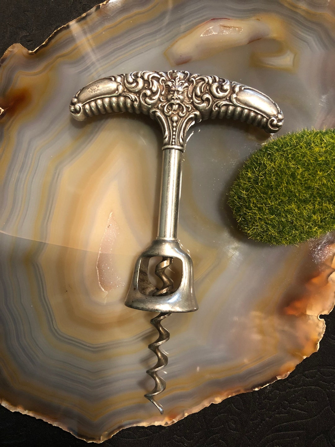 Vintage Art Nouveau Bacchus Sterling Silver Handle Bottle Opener Cork ...