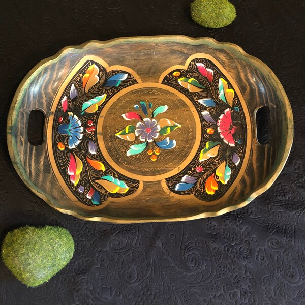 Hand Painted Wood Tray - Etsy