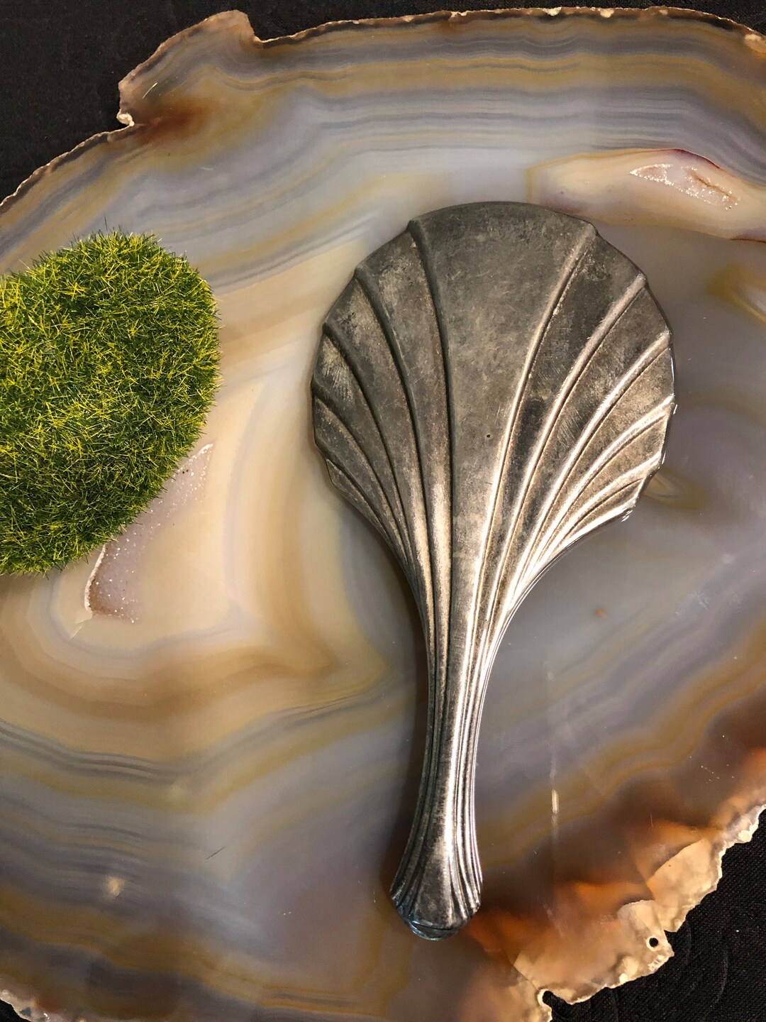 Vintage Small Art Deco Hand Mirror, Silver Plated Pocket Hand Mirror ...