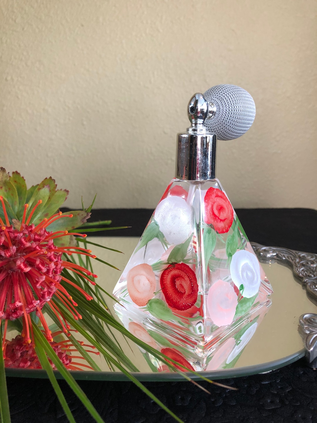 Vintage Royal Limited Crystal Perfume Bottle, Hand Painted Crystal ...