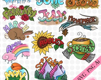 Months clipart | Etsy